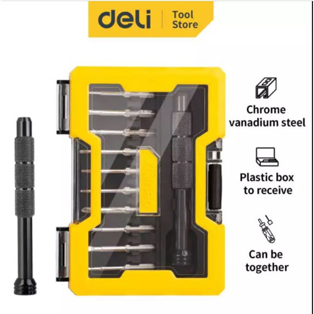 Deli Tools Precision Screwdriver Sets Chrome Vanadium Steel [11 Pcs/Set ...