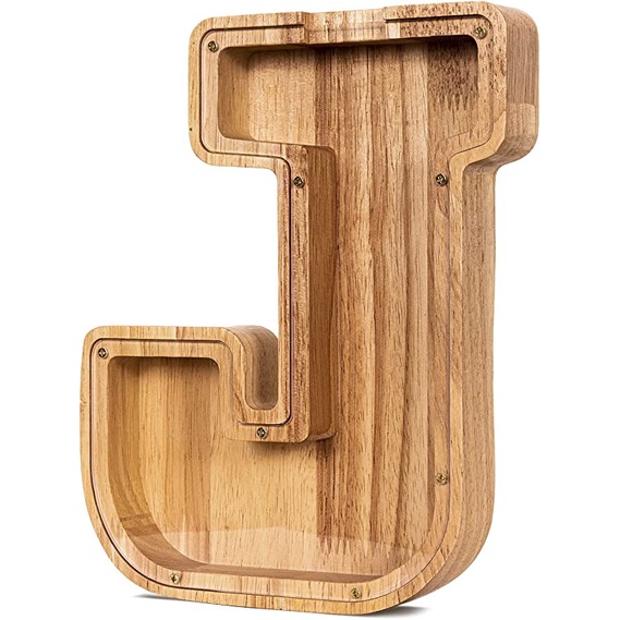 Summidate Personalized Large Unbreakable Wooden Letter Piggy Bank ...