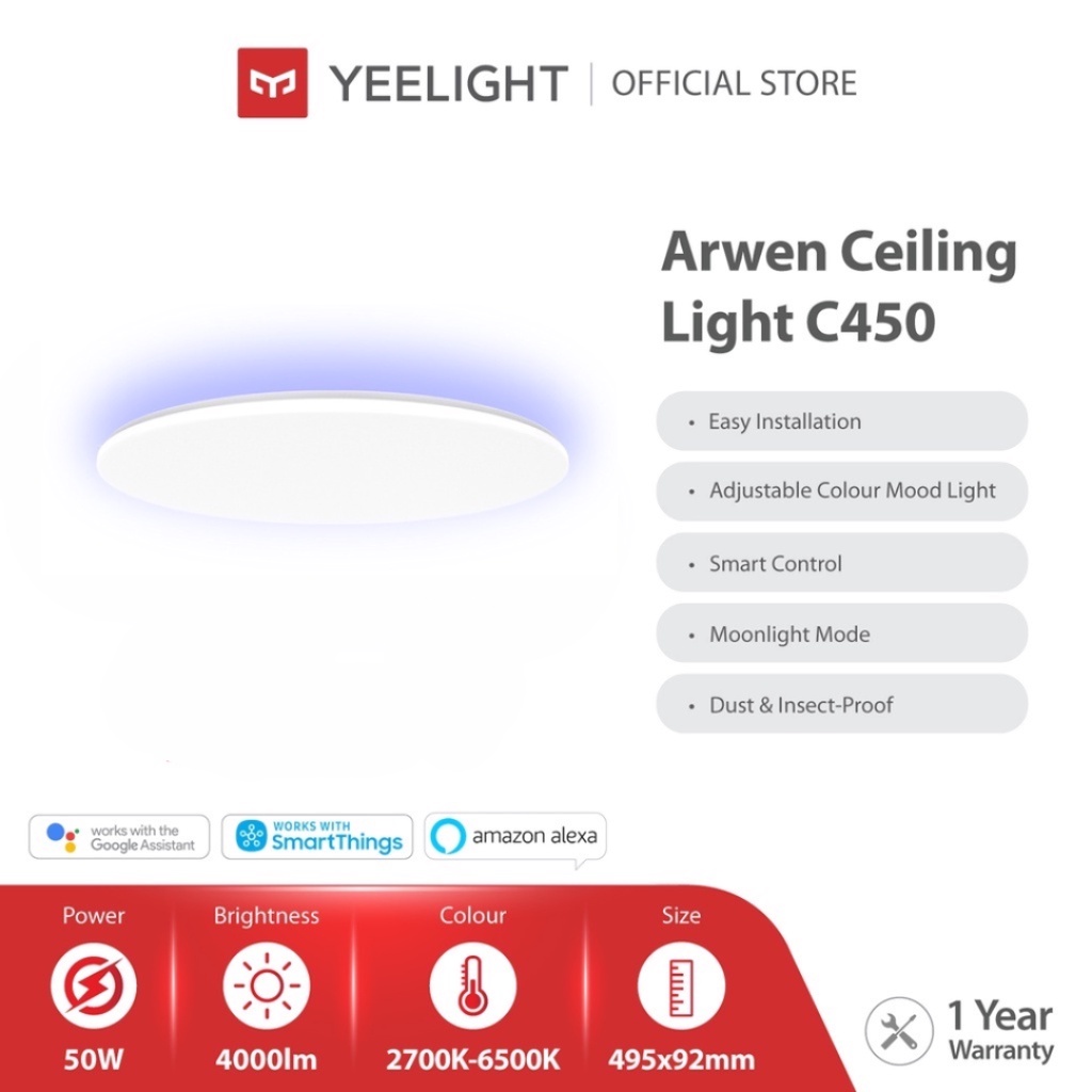 Yeelight Arwen Ceiling Light C Series & S Series WiFi App Control ...