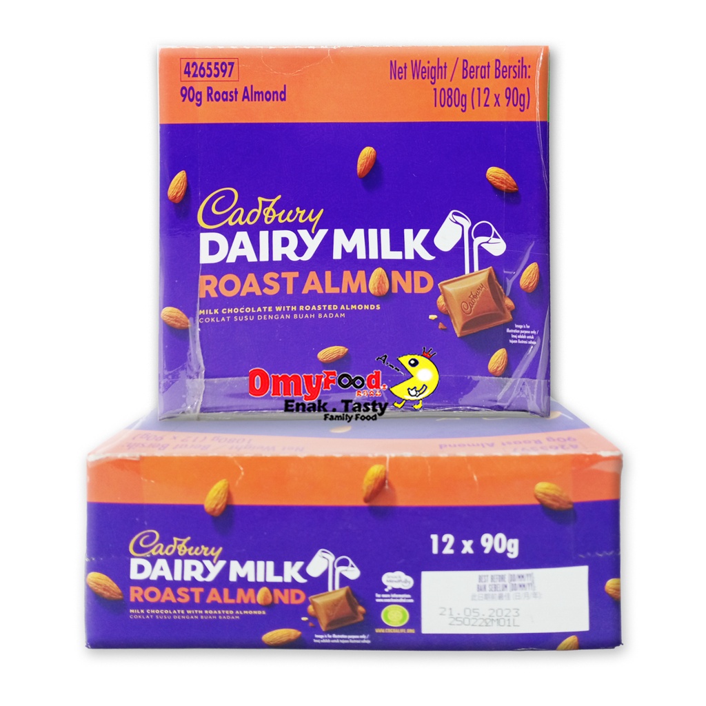 80g-85g x 12pcs (1box) Cadbury Dairy Milk Chocolate [Plain/Fruit & Nut ...
