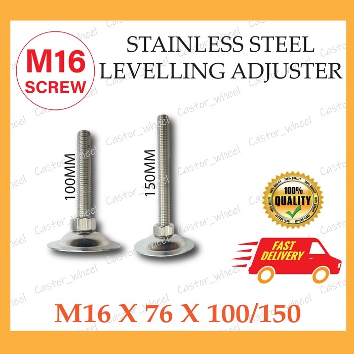 M16 ADJUSTABLE LEVELING STAND STAINLESS STEEL BASE FLOOR MOUNTED ...