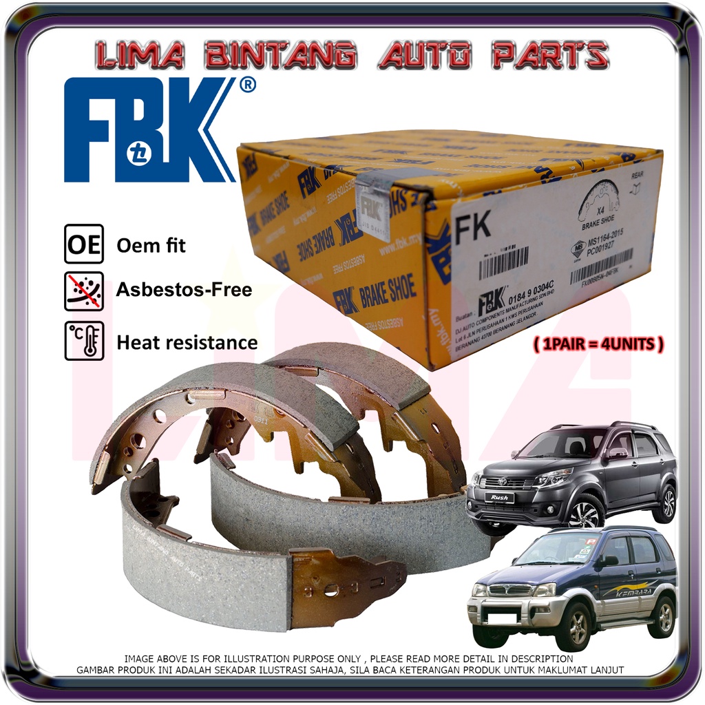 Perodua Kembara , Nautica , Toyota Rush F700 Rear Brake Drum Shoe ...