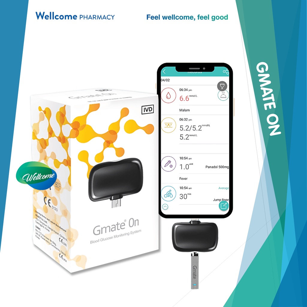 Gmate® ON Smartphone Blood Glucose Monitoring System (Micro-USB / USB ...