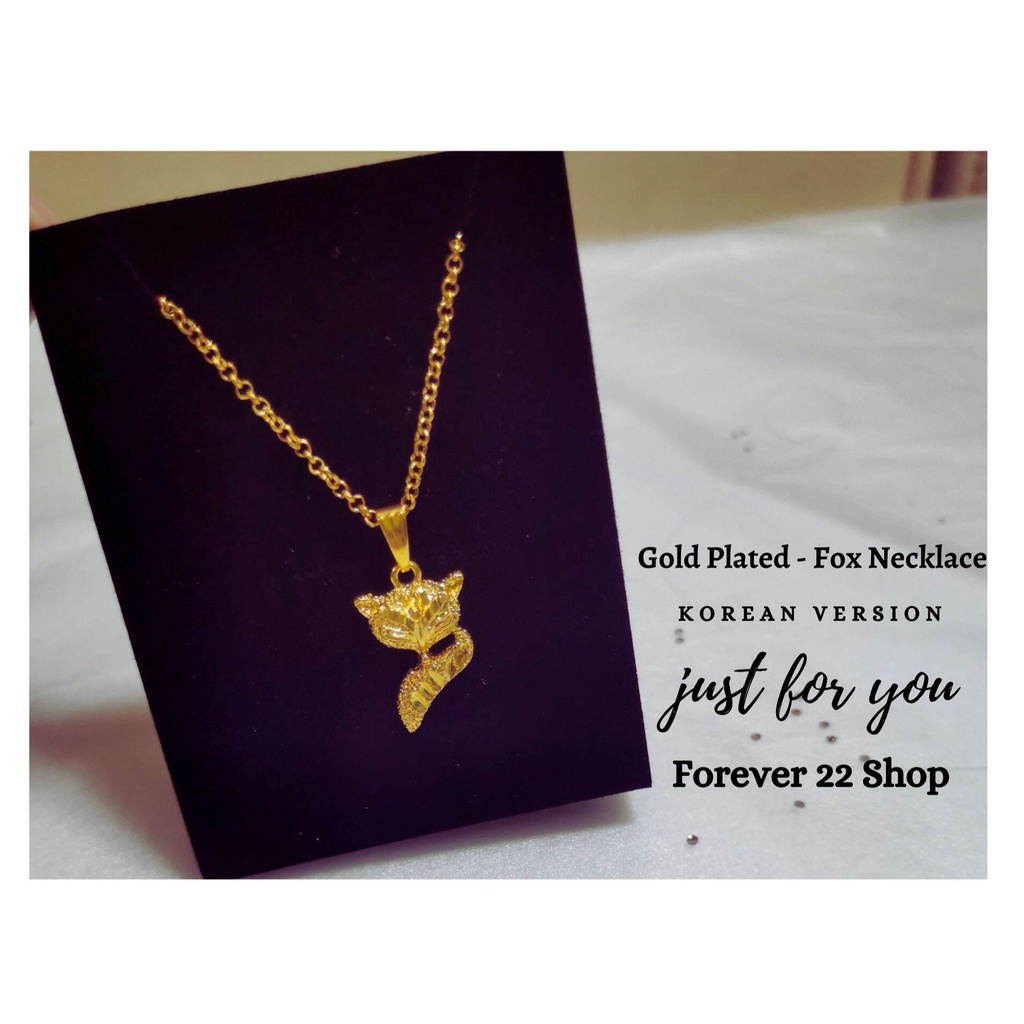 (Malaysia Ready Stock) Korean Jewellery Gold Plated Necklace Fox ...
