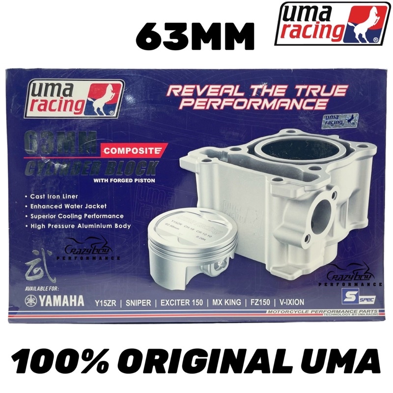 UMA RACING 100% ORIGINAL BLOCK 63MM Y15ZR / LC135 4S 5S / FZ150 / Y16 ...