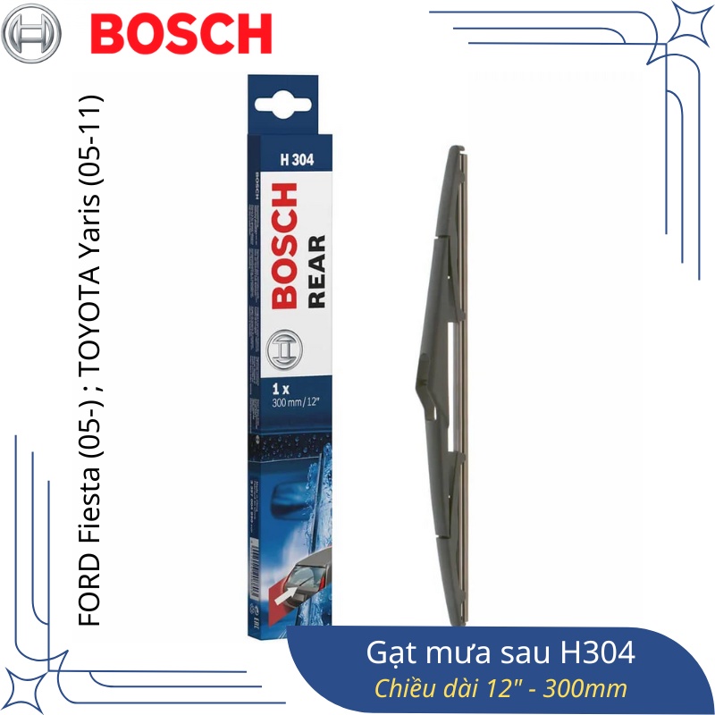 BOSCH H304 Rear Wiper, Length 12" - 300mm: FORD Fiesta (05-); TOYOTA Yaris (05-11) | TRITINCO ...