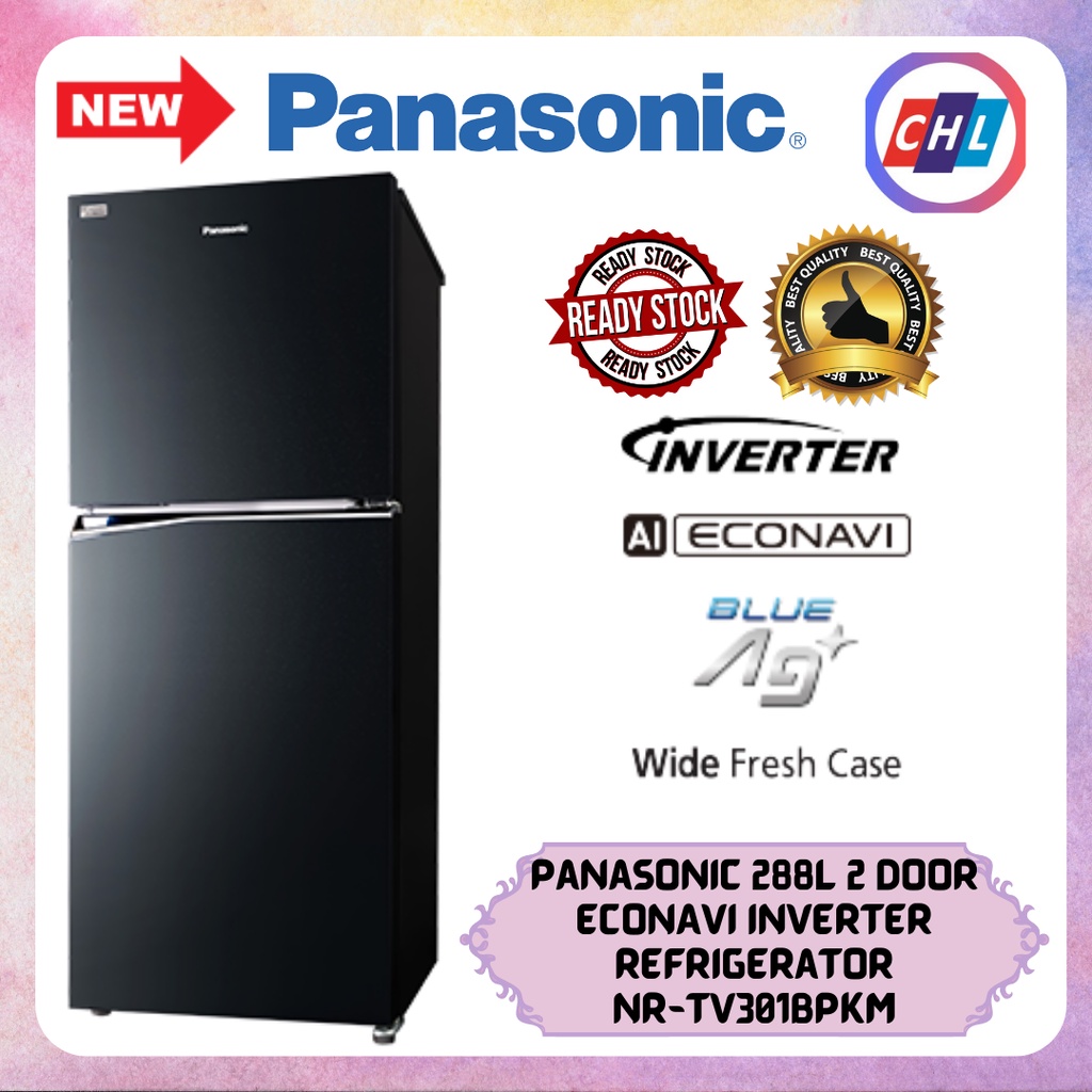 Panasonic 288L 2 Door ECONAVI Inverter Refrigerator NR-TV301BPKM [READY ...