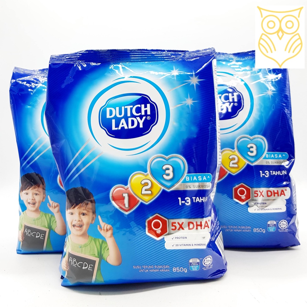 Dutch Lady 1-3 Years ( Plain/Honey/Chocolate ) 850gm x 3 | Shopee Malaysia
