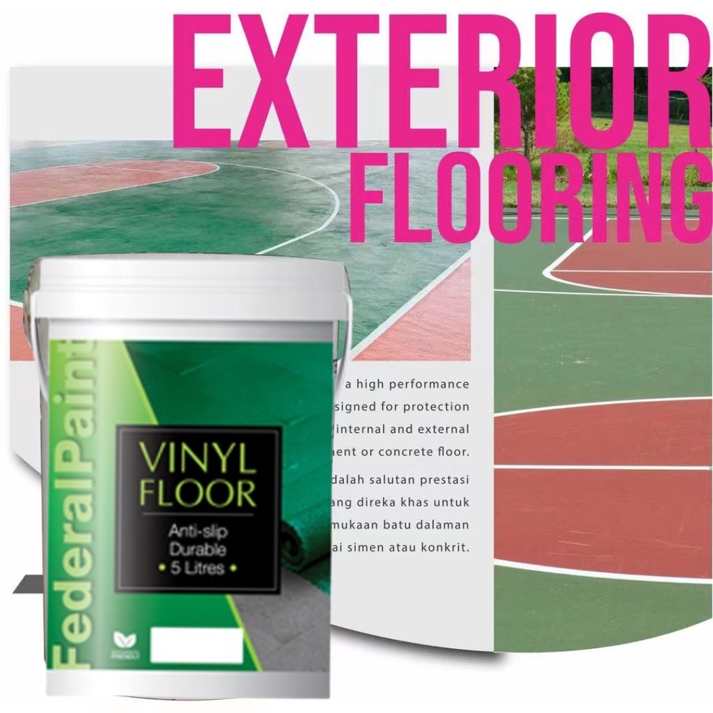 (5 liter) SPORT COURT PAINT ( HEAVY DUTY ) CEMENT FLOOR COATING ...