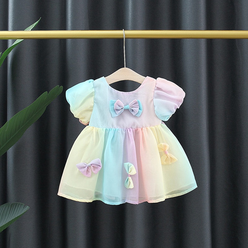 Baby Girl Clothing Colorful Princess Dress Kids Gradient Color ...