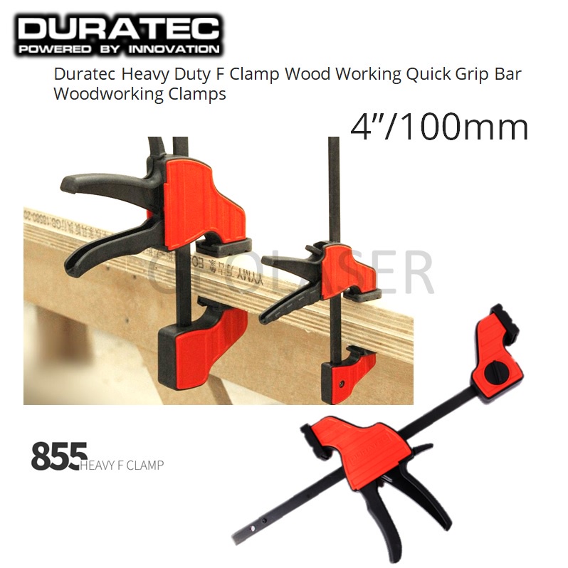 DURATEC 855 4"/6"/12" Heavy Duty F Clamp Clip Wood Working Quick Grip ...