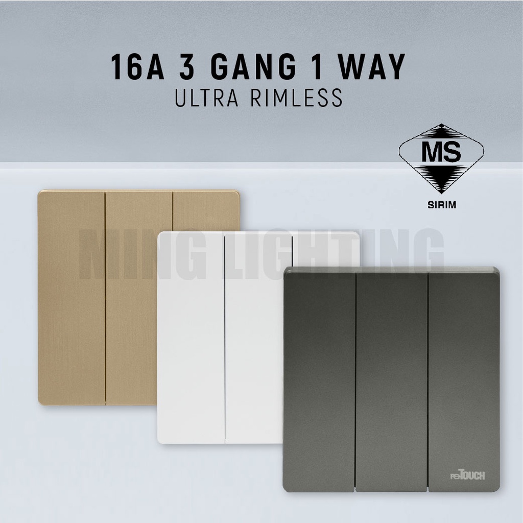 [SIRIM] Retouch Ultra Rimless Modern Socket Wall Switch Door Bell ...