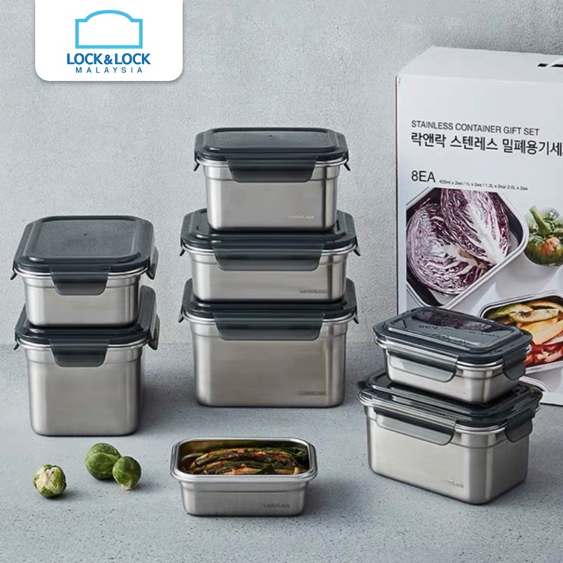 LocknLock Stainless Steel Food Storage Container 【LST501-LST506 ...