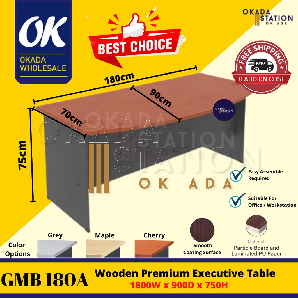 OKADA GMB180A Executive Office Table / Meja Belajar / Study Table Desk ...