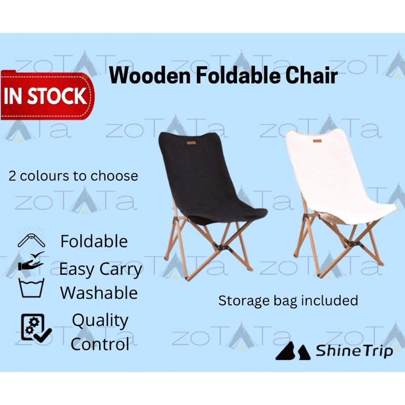 ShineTrip Outdoor Camping Glamping Solid Beech Wood Canvas Folding ...