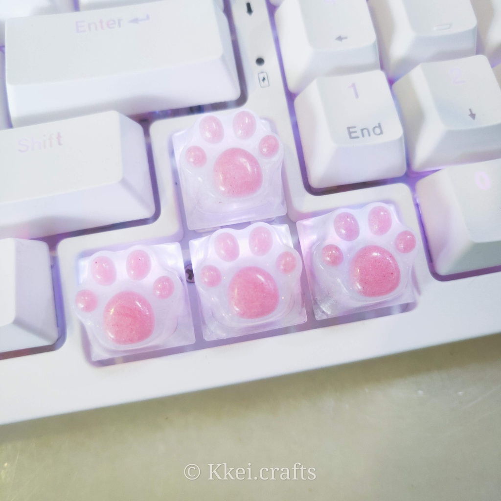 Kkei Paw Keycaps for Cherry MX Switches, Handmade Resin Keycaps for ...