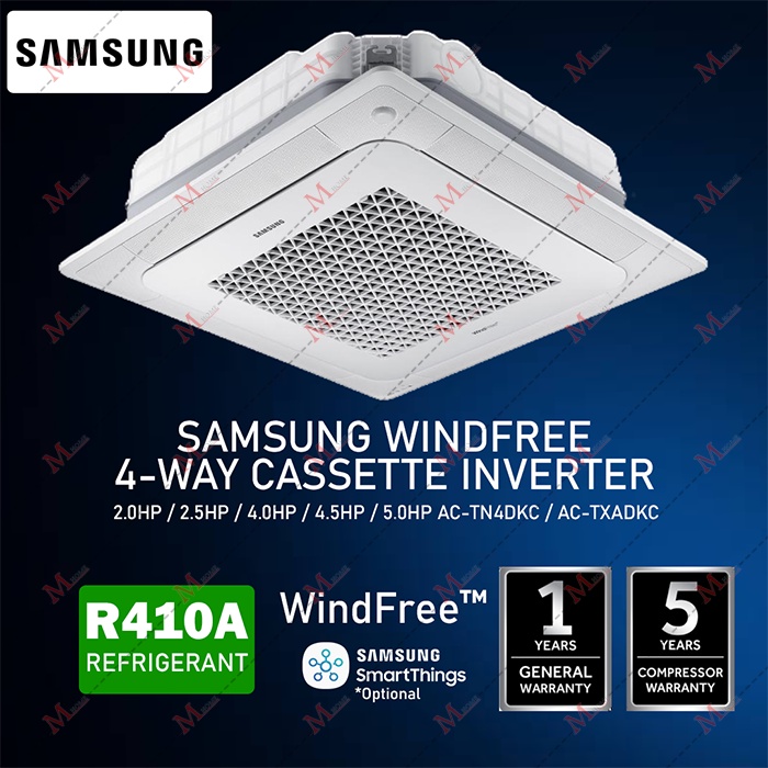 Samsung WindFree 4-Way Cassette Air Conditioner 2.0HP / 2.5HP / 4.0HP ...