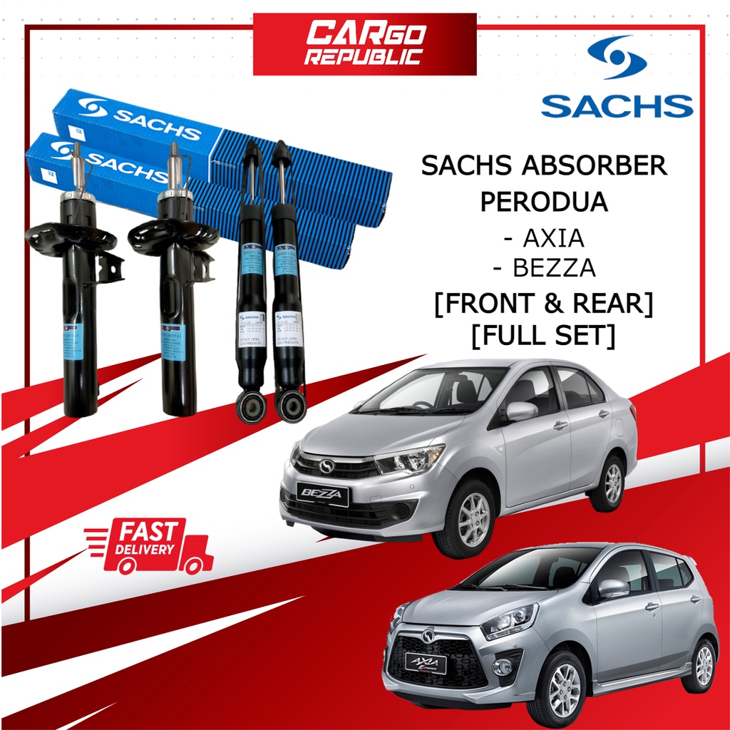 Sachs Perodua Axia Bezza Absorber Full Set / Front (DEPAN) / Rear ...
