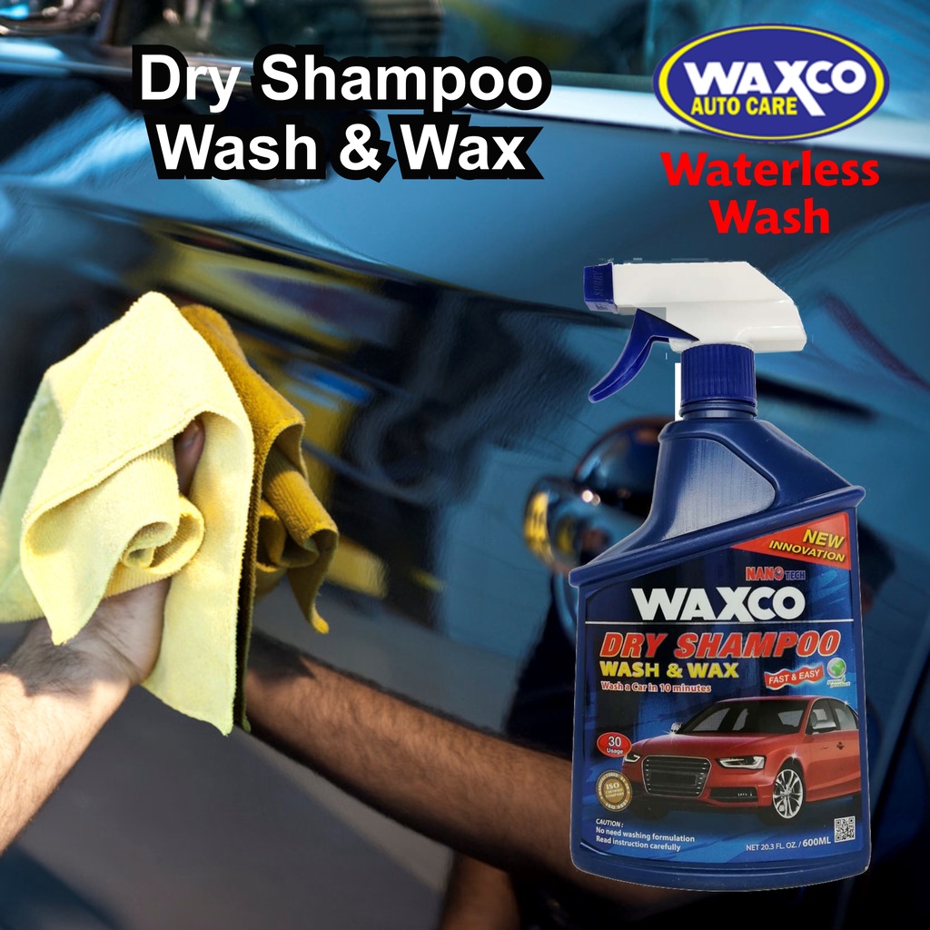 WAXCO Dry Shampoo Wash & Wax Waterless Wash (Spray Type} - 600ml ...