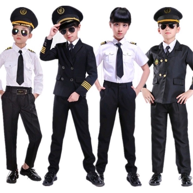 Pilot Costume For Kids Pilot Cosplay Career Day Flight Attendant Kids ...