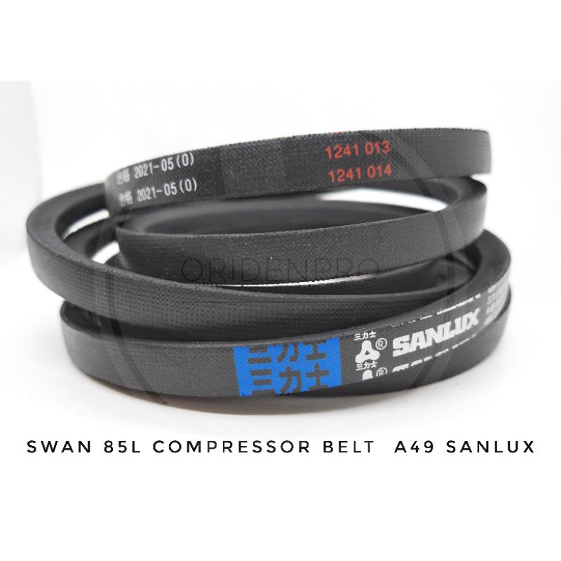 SWAN Air Compressor 85L SVP-202 2 hp drive belt A49 ( A1245Li ) SANLUX® New Heavy Duty Belt ...