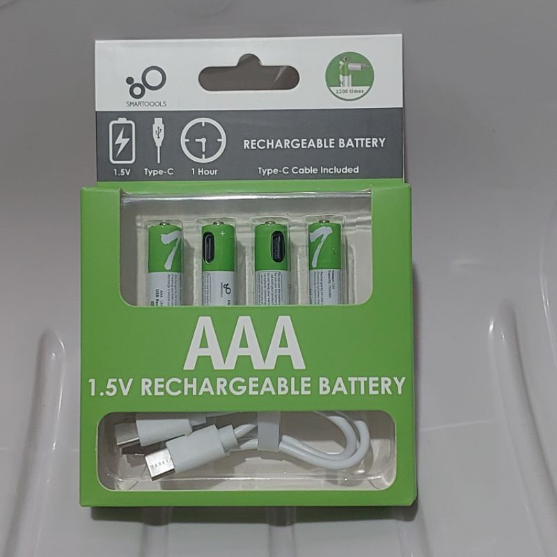 AA AAA Battery batteries 1.5V Lithium Type C USB Rechargeable 550mw ...