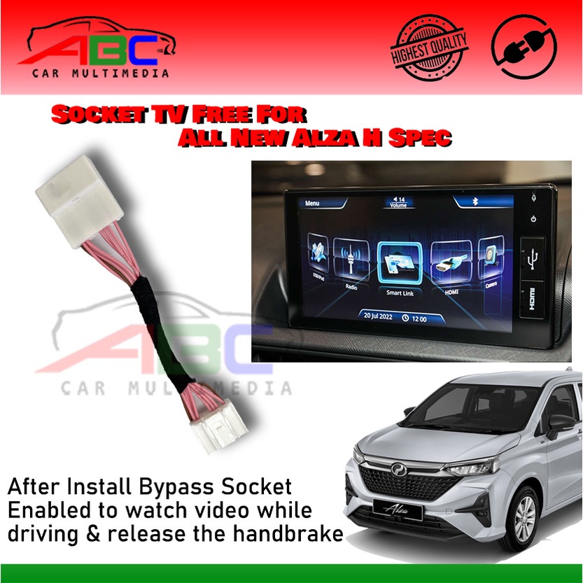 Perodua Alza H Spec 2022 TV Free Bypass socket Video In motion enabled ...