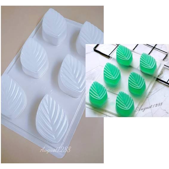 Leaf Shape 3D Jelly Mold 6 Cavity/ Acuan Jeli Kek/Chocolate Mold ...