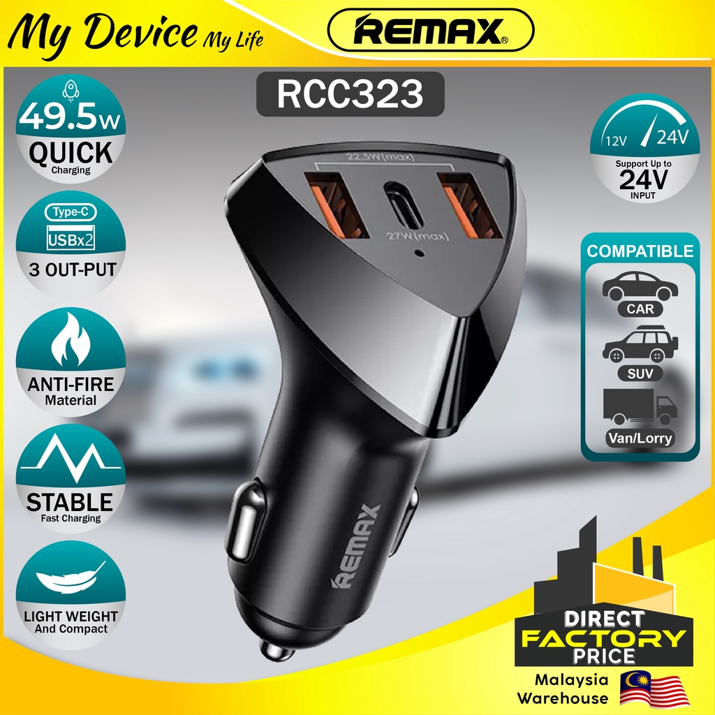 REMAX Car Charger Car Phone Charger USB Car Charger Adapter Pengecas ...