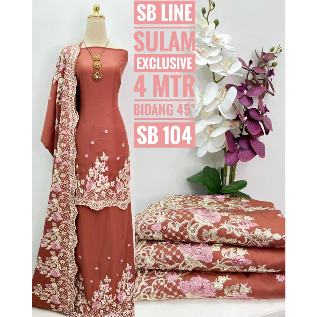 KAIN PASANG KAIN SB LINE SULAM KAIN SULAM EXCLUSIVE | Shopee Malaysia