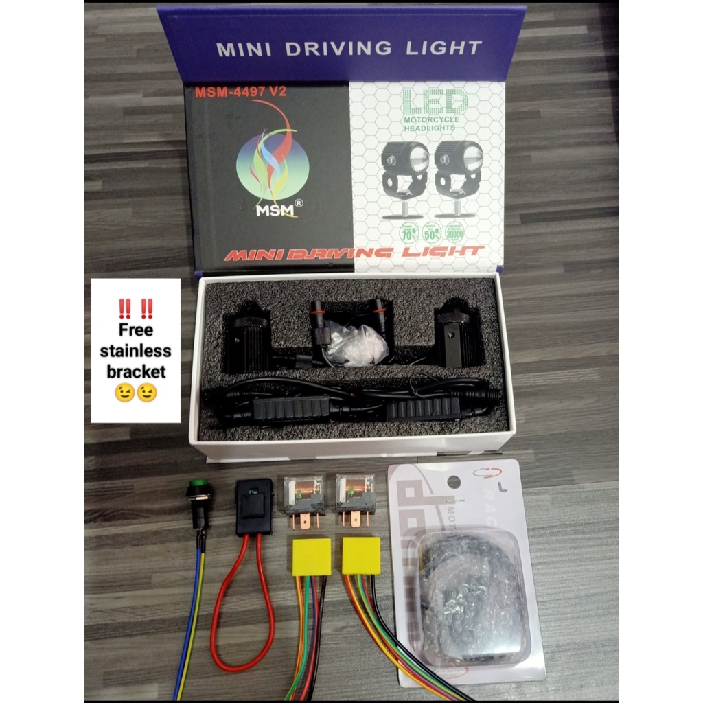 Mini Driving Light Complete Set V2 | Shopee Malaysia