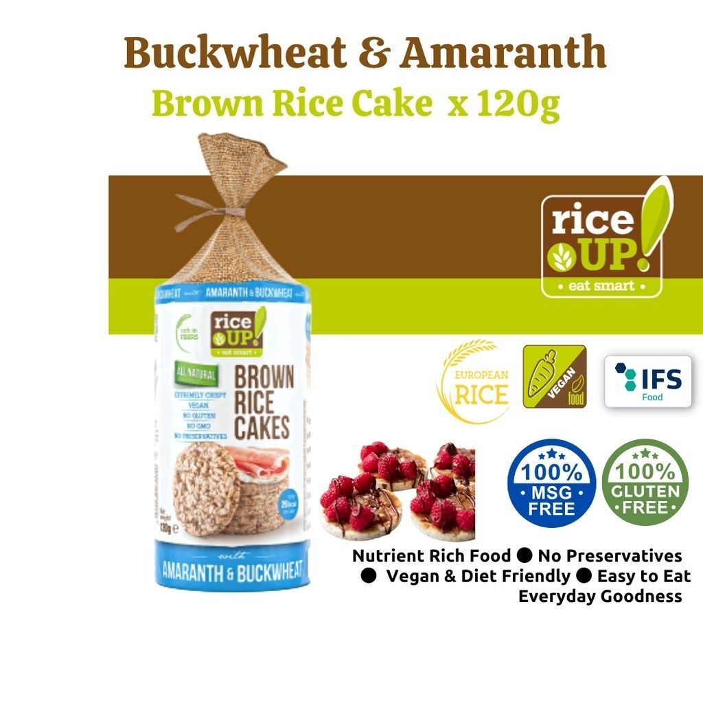 Buckwheat & Amaranth Whole Grain Brown Rice Cakes (120g) | Shopee Malaysia