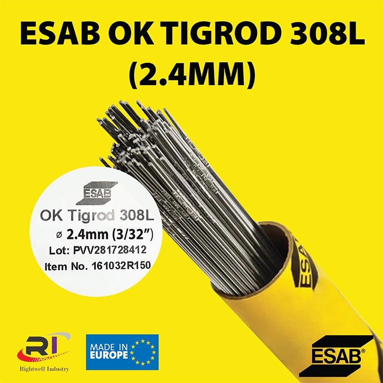 ESAB OK Tigrod 308L Stainless Steel TIG Welding Rod (2.4mm, 5kg ...