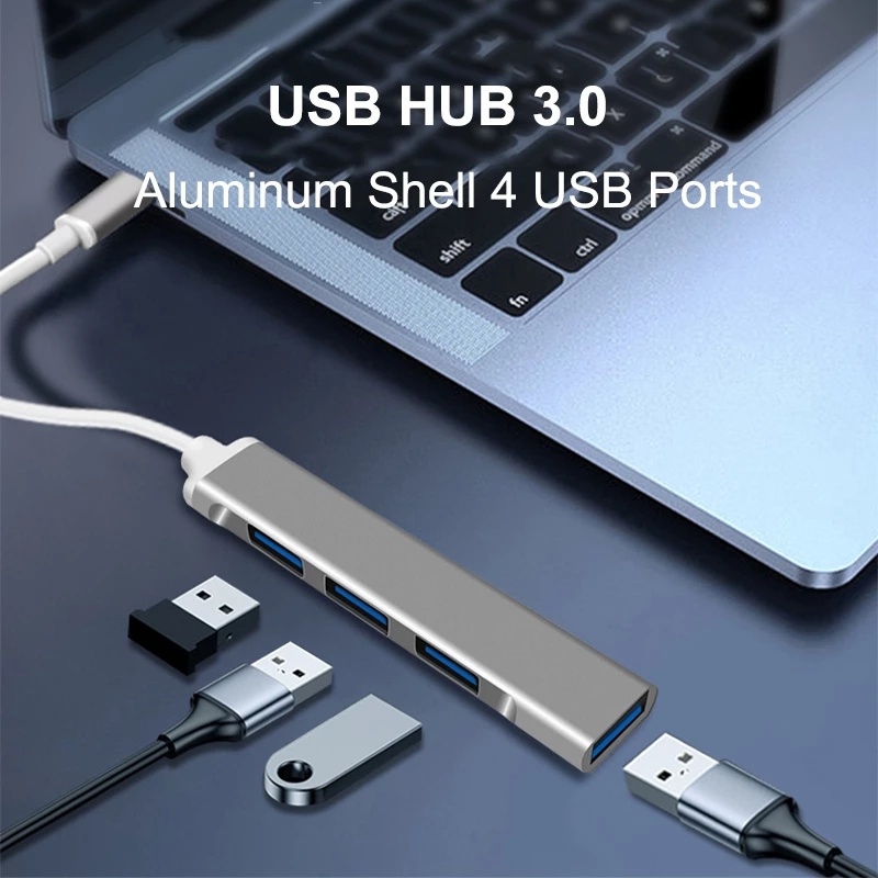 USB Hub 4 Port 3.0 Ultra Slim Data Super Speed Multi Port HUB Type C ...