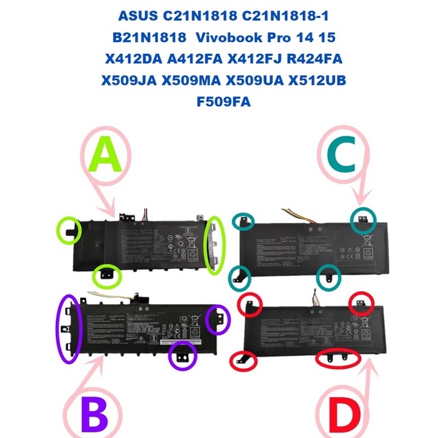 ASUS C21N1818 C21N1818-1 B21N1818 Vivobook Pro 14 15 X412DA A412FA ...