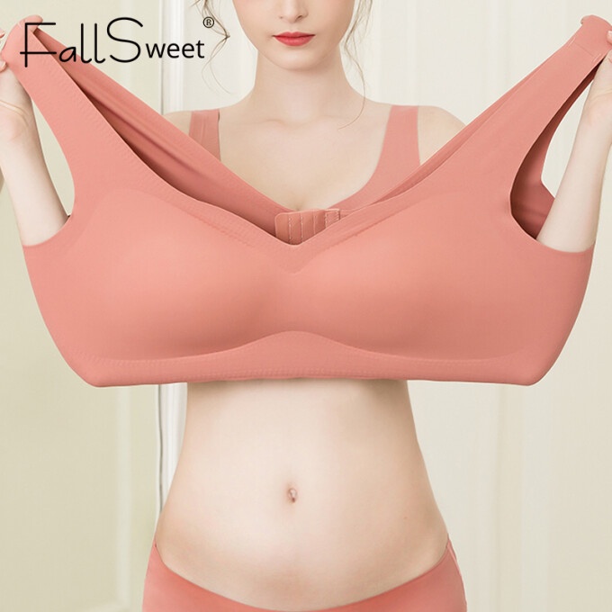 Fallsweet Plus Size Seamless Bra Wireless Push Up Underwear Female Soft