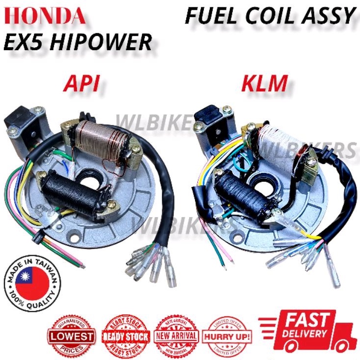 HONDA EX5 HIPOWER FUEL COIL ASSY STARTOR COIL LIGHT COIL PULSER MAGNET ...