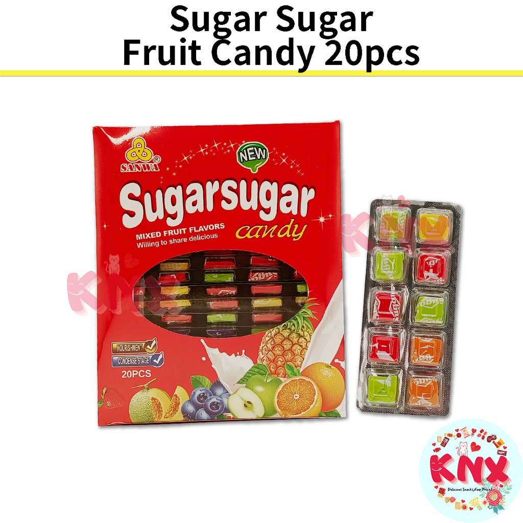 Sanwa Sugar Sugar Chewy Candy Fruit Flavour 20pcs | Shopee Malaysia
