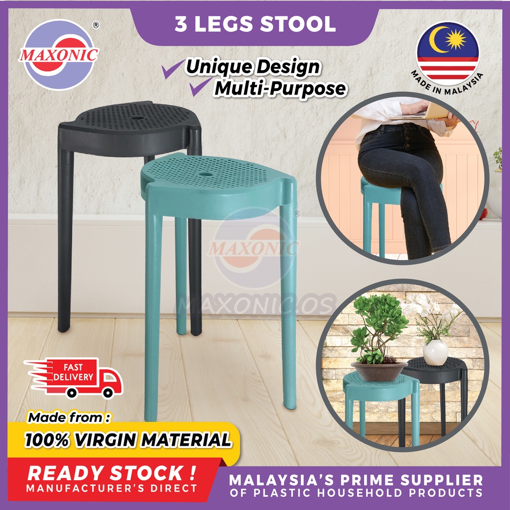 MAXONIC MODERN 3 LEG STOOL | BANGKU PLASTIK | KERUSI PLASTIK | PLASTIC ...