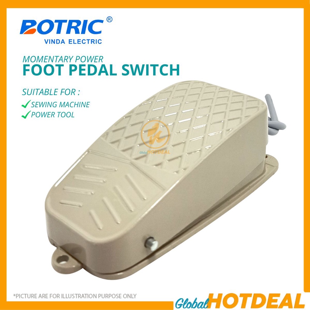 [ FS-3 ] BOTRIC Footswitch Pedal Switch Momentary Switch Sewing Machine ...