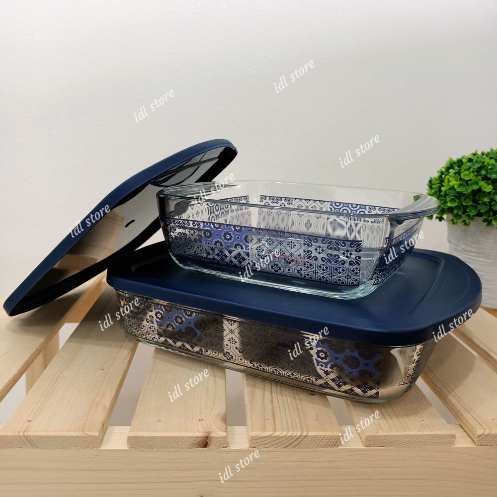 1L /1.6L Square Baking Dish with Plastic Lid Borosilicate Glass Smart ...