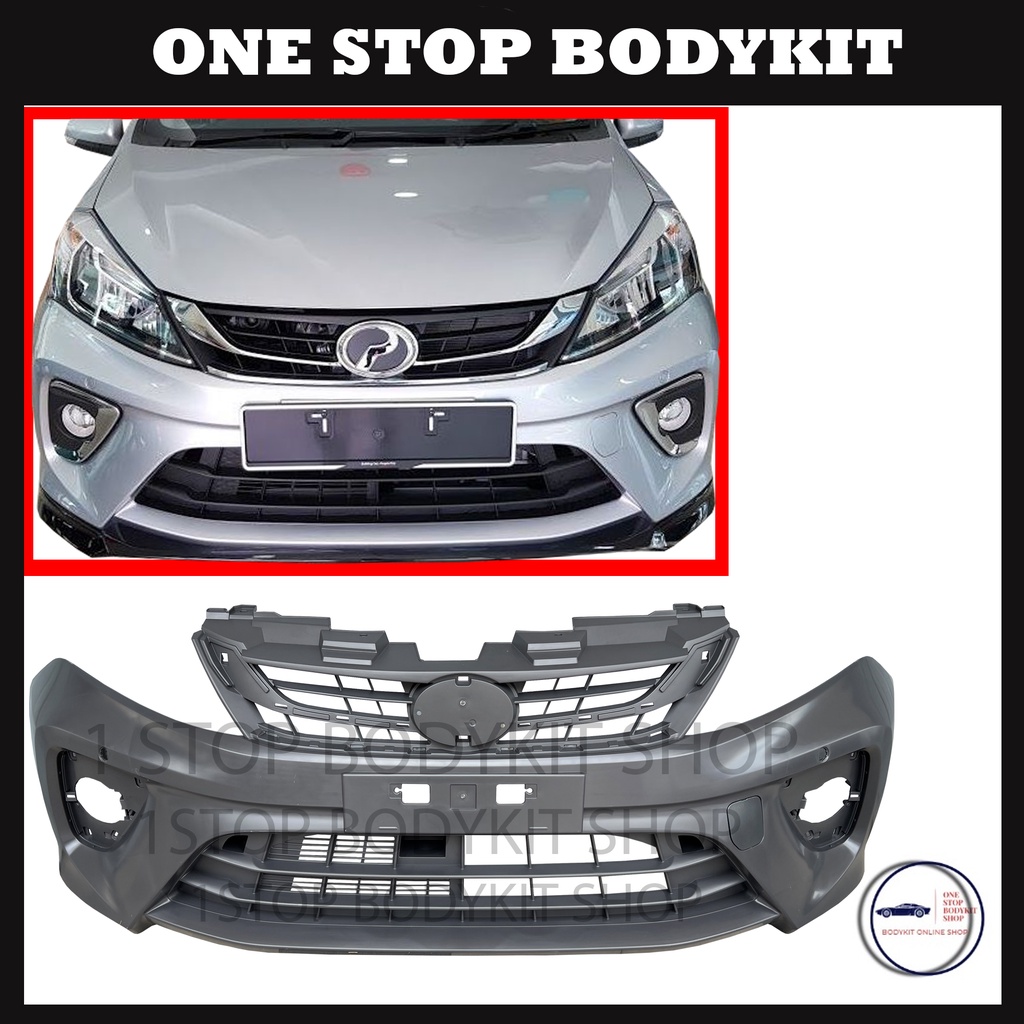 PERODUA MYVI 2018 OE LOOK FRONT BUMPER (PP) SKIRT LIP BODYKIT | Shopee ...