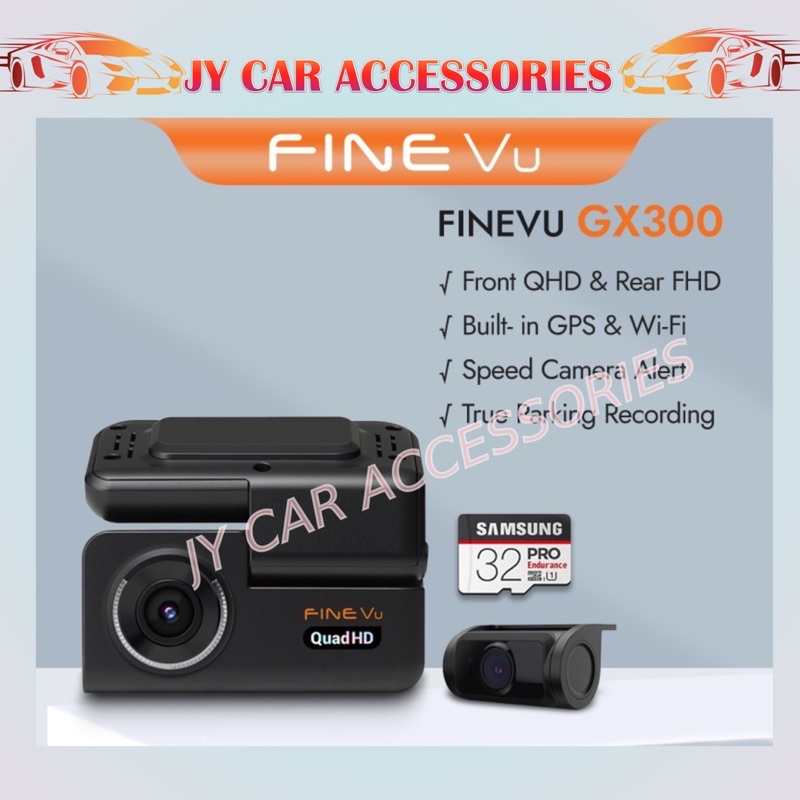 FineVu GX300 2 Channel︱Front 2K QHD︱Rear Full HD︱WiFi︱GPS | Shopee Malaysia