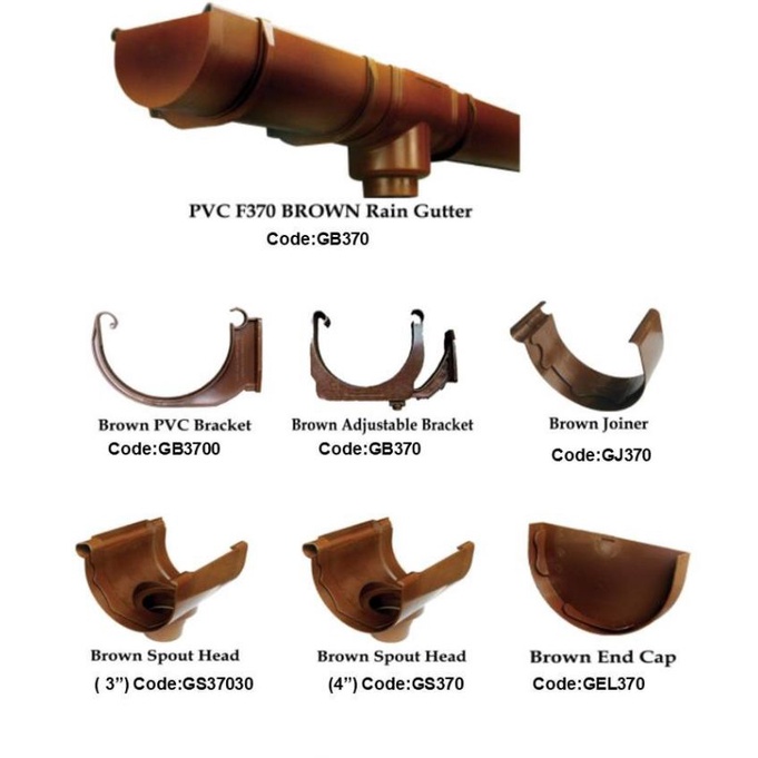 F370 Arensi Marley Pvc Gutter Fitting (Brown) 水槽零件 | Shopee Malaysia