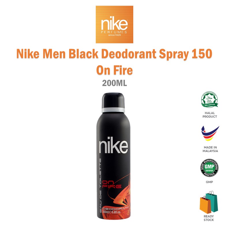 Nike Men Black Deodorant Spray 150 200ml (On Fire) | Shopee Malaysia