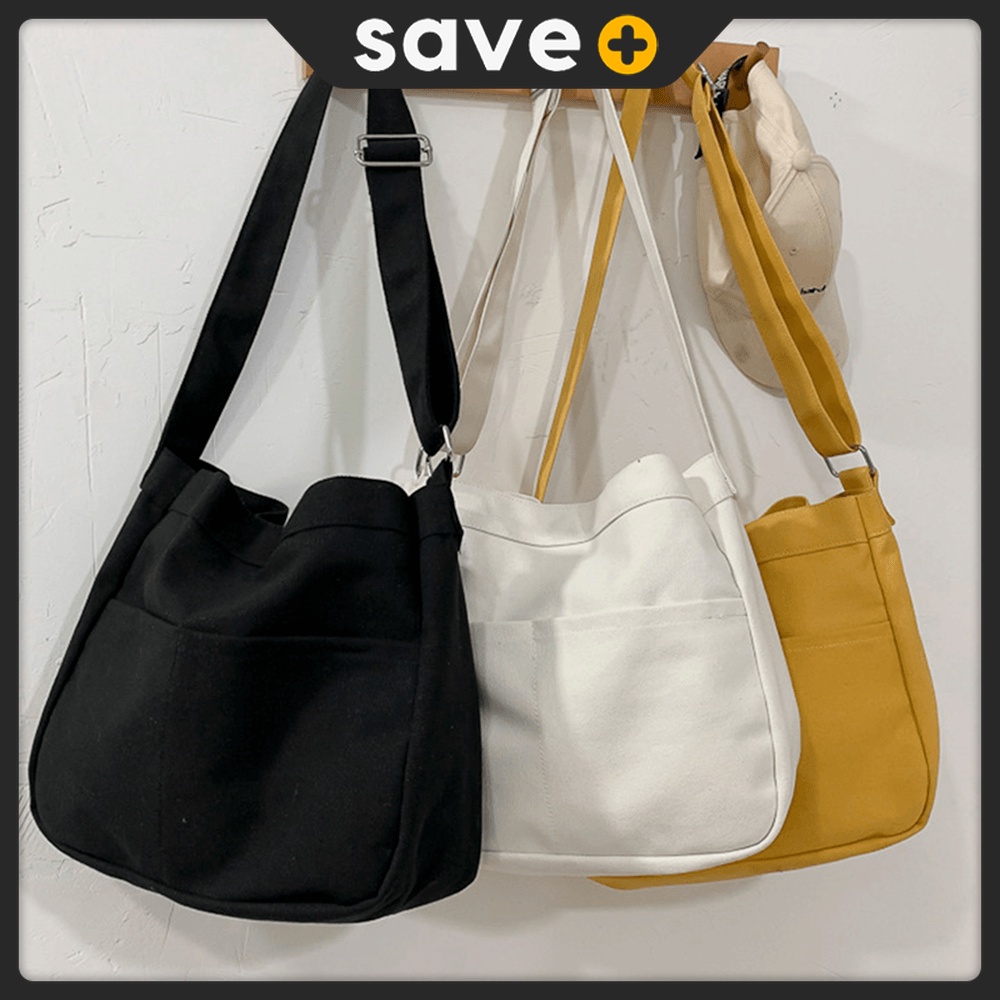 SAVE Canvas Sling Bag Tote Bags Eco Bag Student College Crossbody Shoulder Bags Women Bag Beg ...