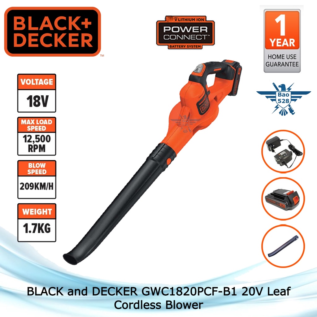 BLACK and DECKER GWC1820PCF-B1 20V Leaf Cordless Blower | Shopee Malaysia