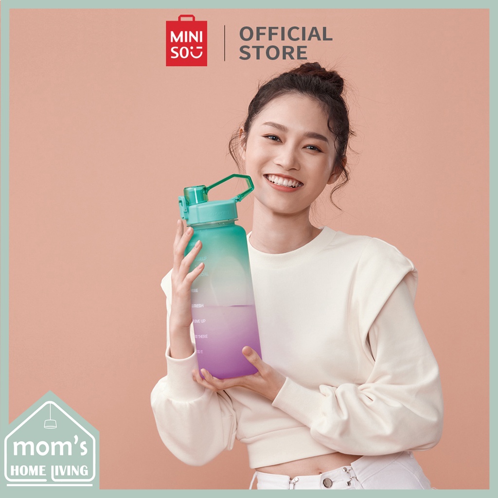 Miniso Large 2L Rainbow Gradient Viral Water Drinking Bottle for Adults ...