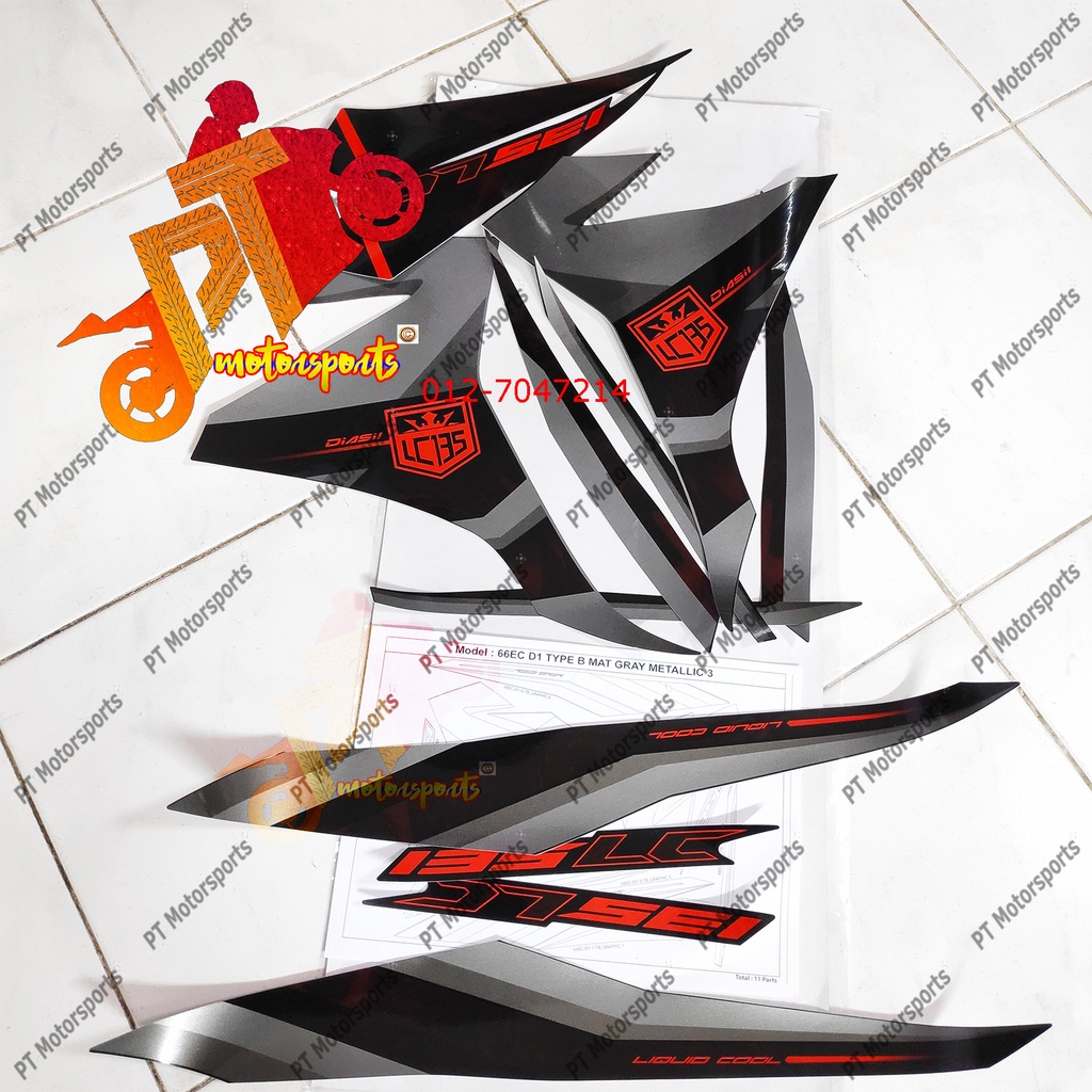 LC 135 New V2 V3 V4 V5 V6 Y15 Desing Ysuku Sticker Body Stripe Original ...