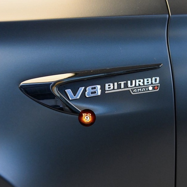 Mercedes AMG Logo V8 BITURBO TURBO 4MATIC+ Fender Logo Boomerang C ...